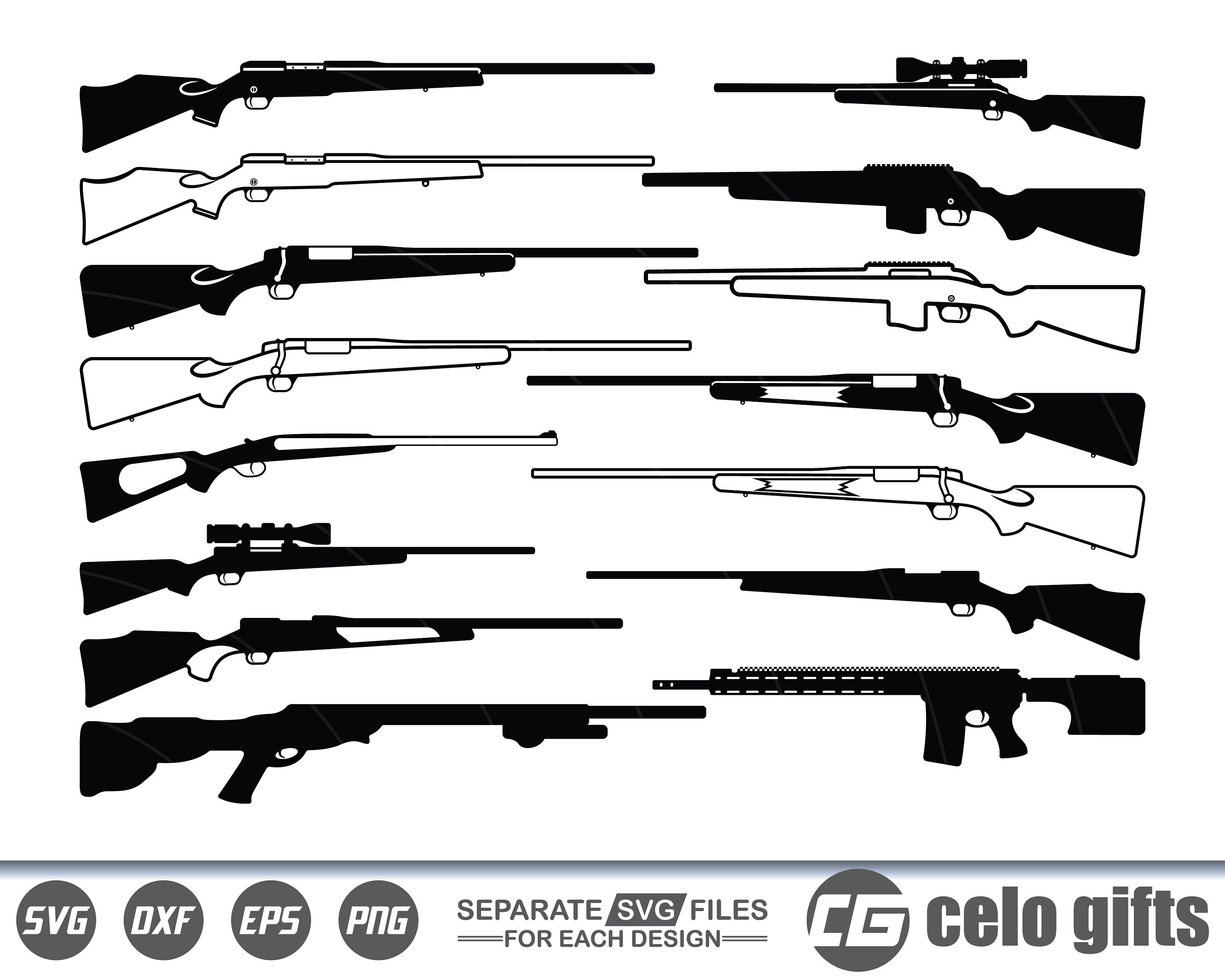Hunting Rifle SVG, Hunting Rifle Vector, Cricut File, Clipart ...