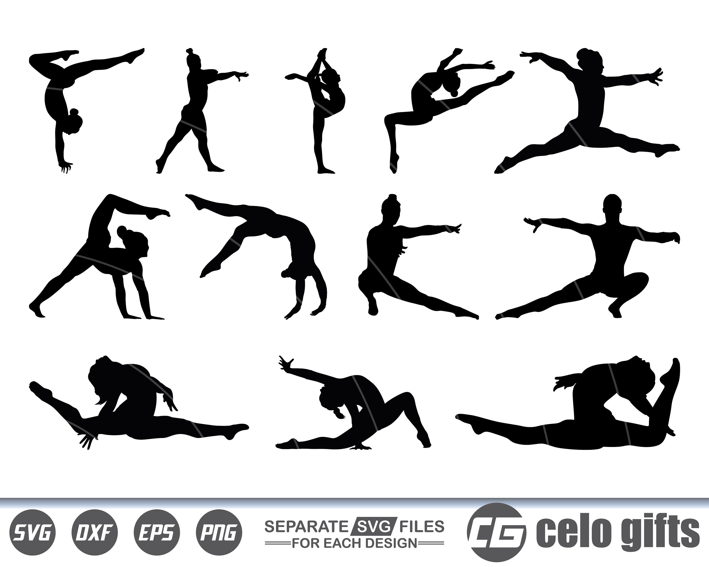 Gymnast SVG Gymnast Vector Cricut File Clipart Silhouette - Etsy