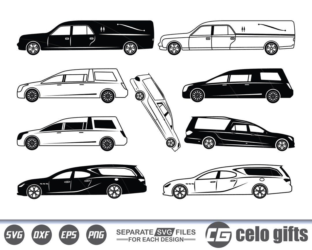Car Hearse SVG, Car Hearse Vector, Cricut File, Clipart, Silhouette ...