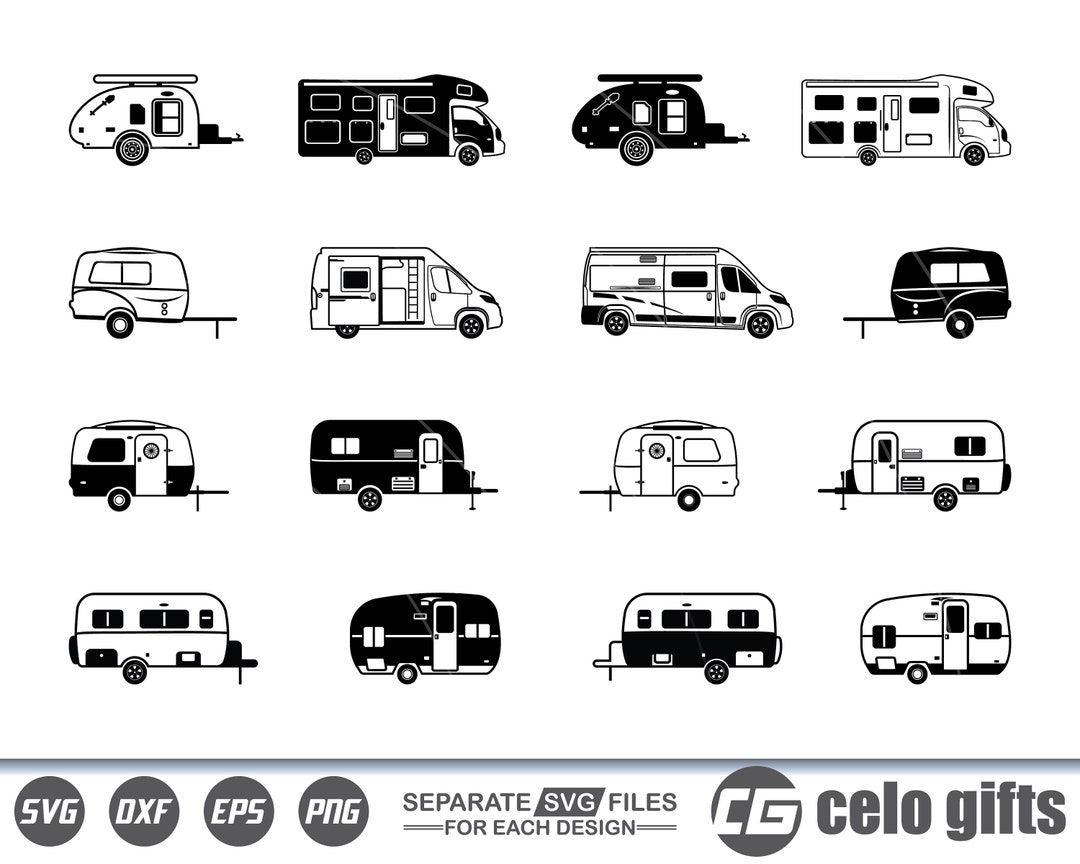 Camper SVG, Camper Vector, Cricut File, Clipart, Silhouette, Cuttable ...