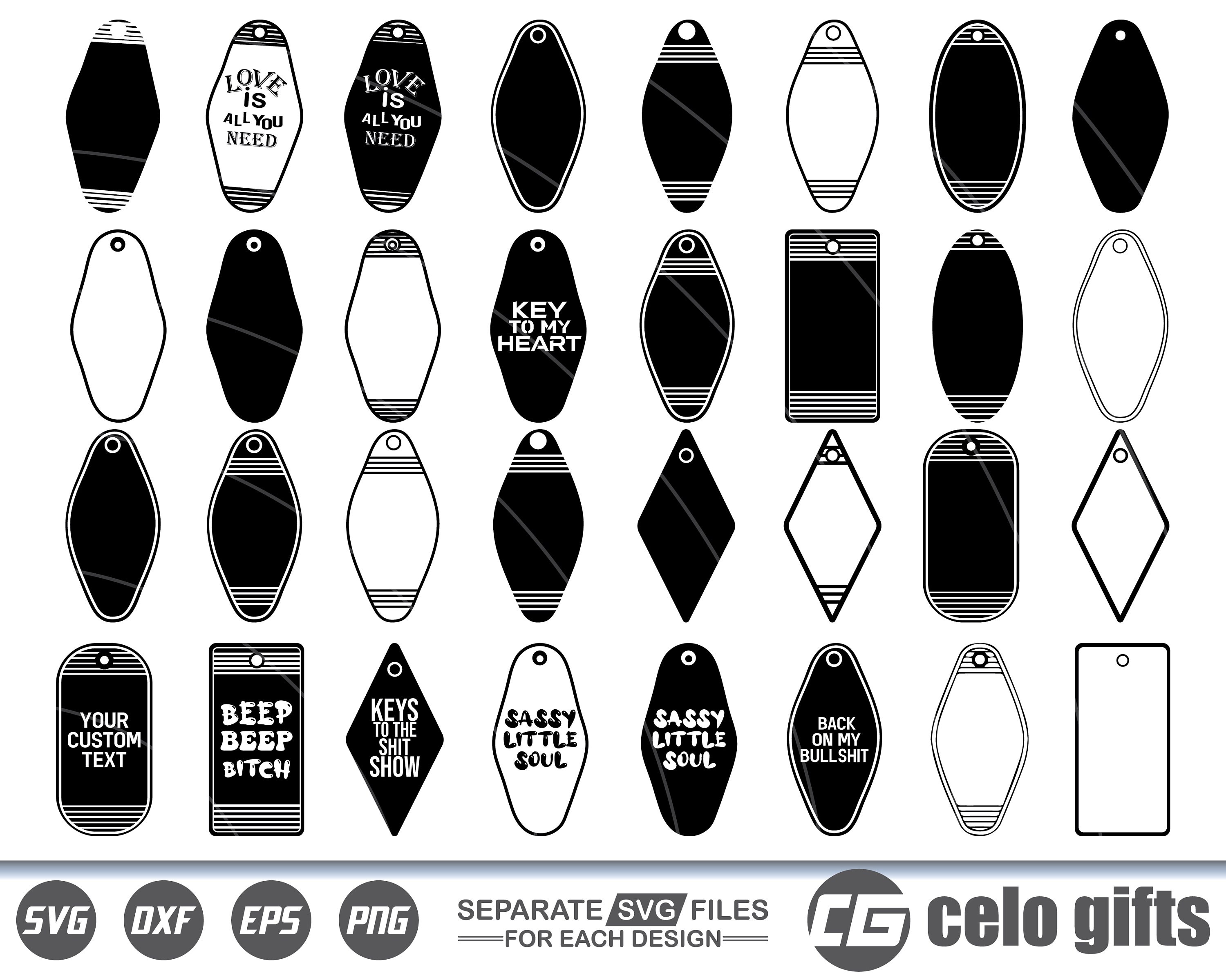 Motel Keychain SVG, Motel Keychain Vector, Cricut File, Clipart ...