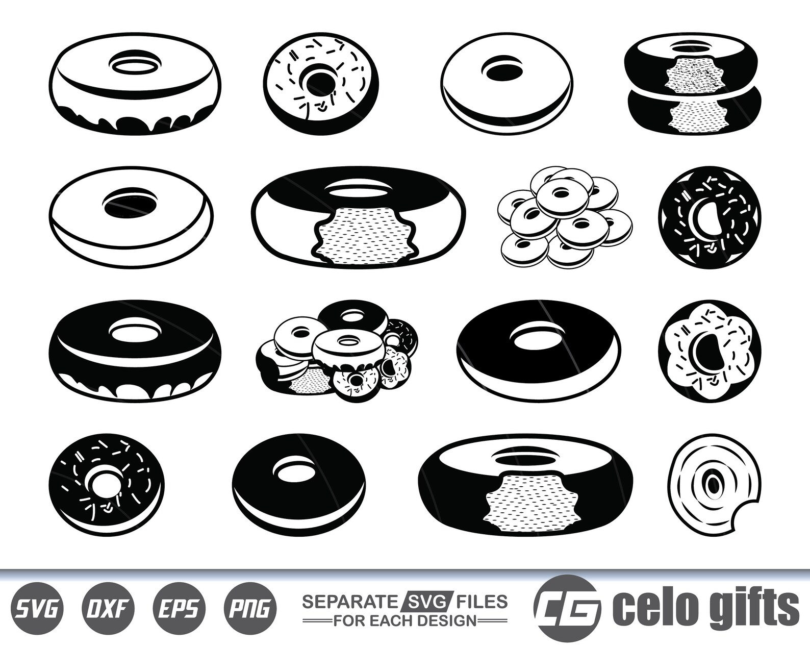 Donut-outline SVG, Donut-outline Vector, Cricut File, Clipart ...