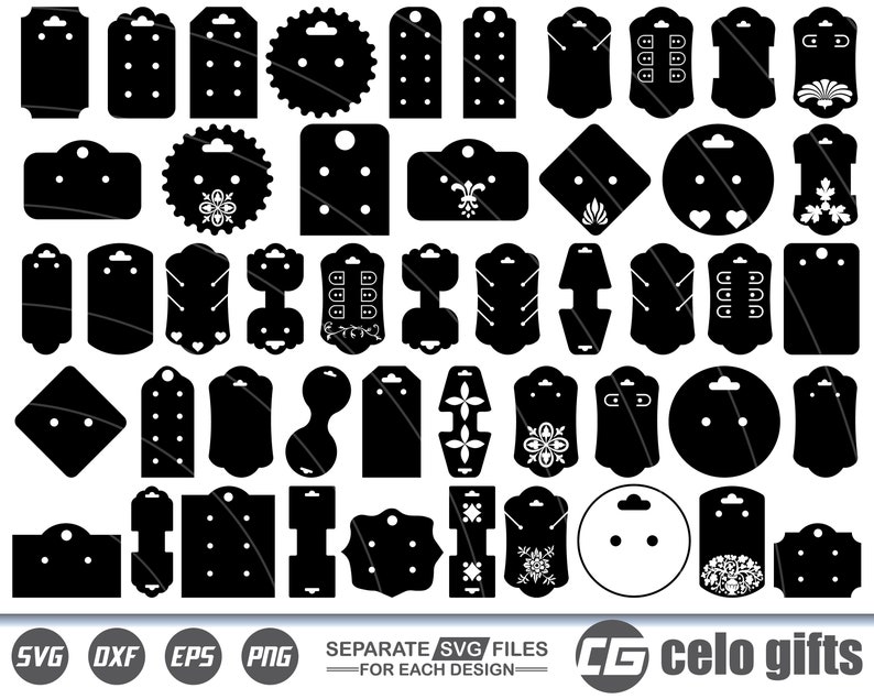 Earring Holder Templates SVG, Earring Display Card Vector, Cricut File ...