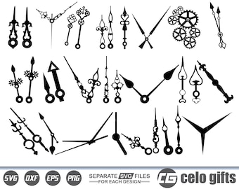 Clock Hands SVG, Clock Hands Vector, Silhouette, Cricut File, Clipart ...