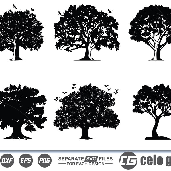 Oak Tree Svg - Etsy