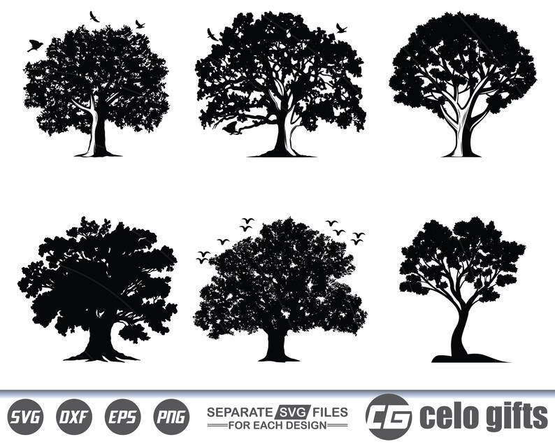 Oak Tree SVG, Oak Tree Vector, Cricut File, Clipart, Silhouette ...