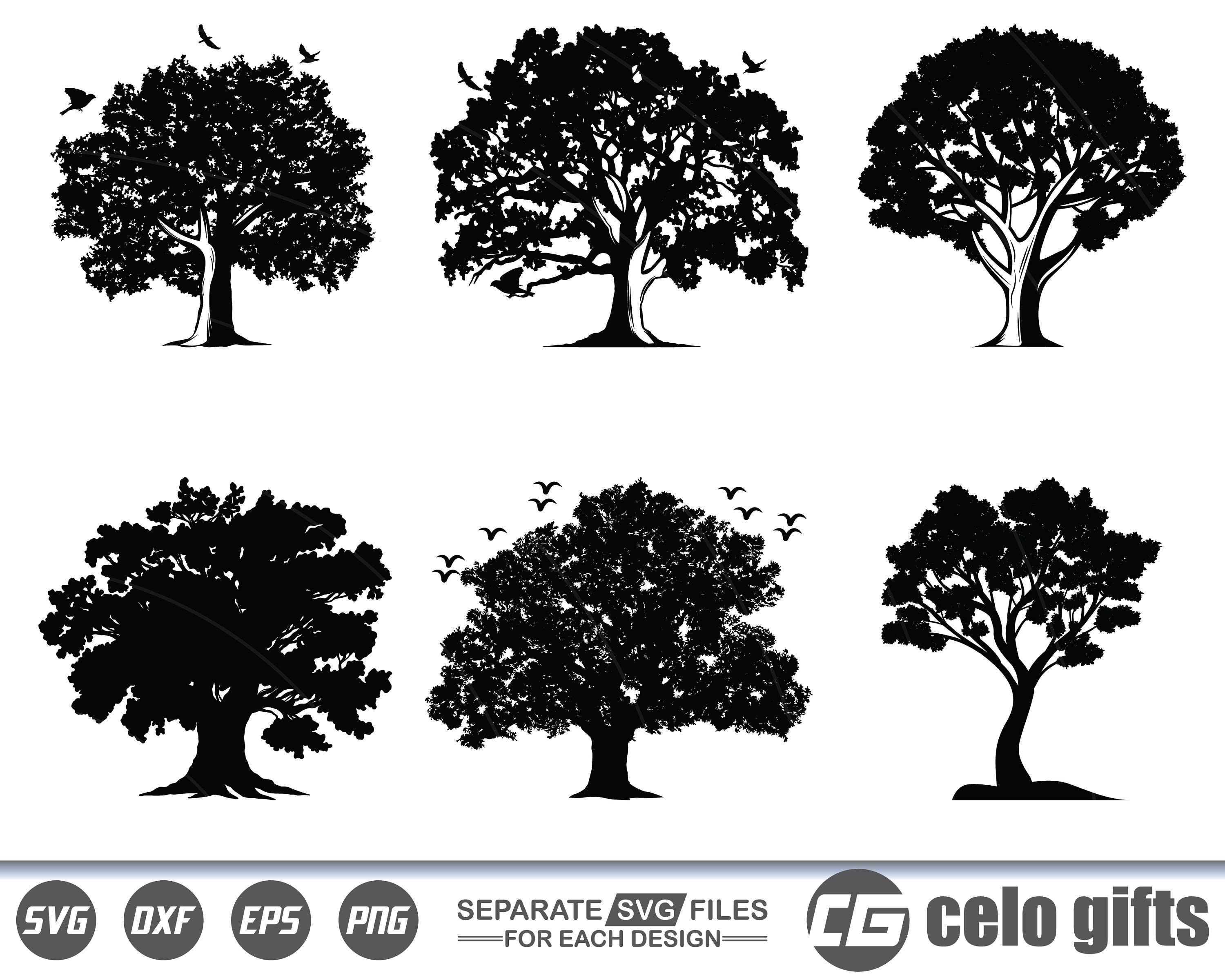 Oak Tree SVG, Oak Tree Vector, Cricut File, Clipart, Silhouette ...