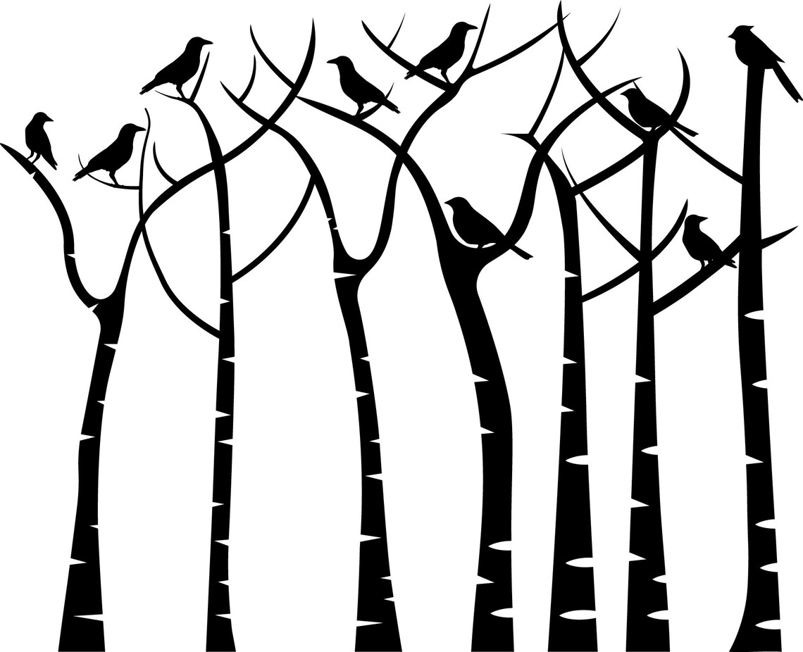 Birch Tree SVG, Birch Trees Vector, Cricut File, Clipart, Silhouette ...