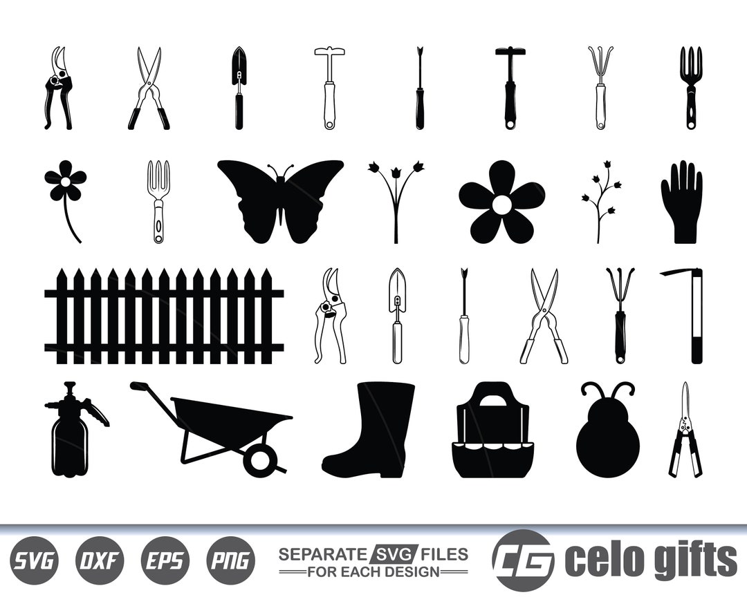 Gardening Tools SVG, Gardening Tools Vector, Cricut File, Clipart ...