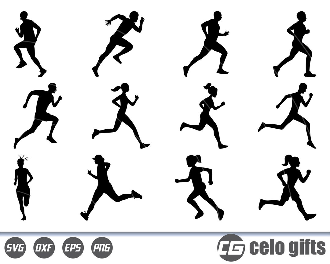 Running SVG, Running Vector, Cricut File, Clipart, Silhouette, Cuttable ...