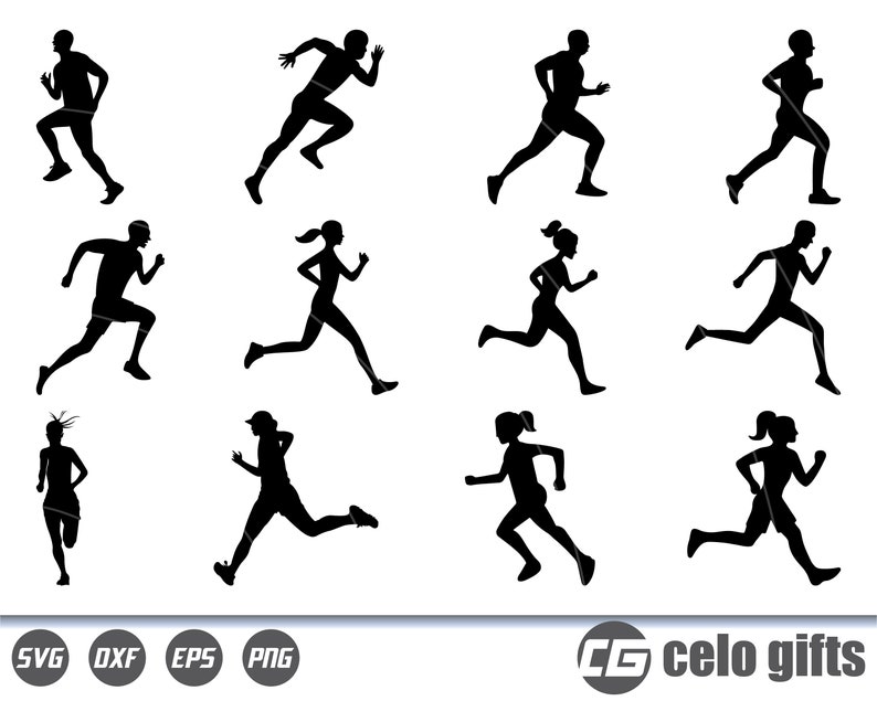 Running SVG, Running Vector, Cricut File, Clipart, Silhouette, Cuttable ...