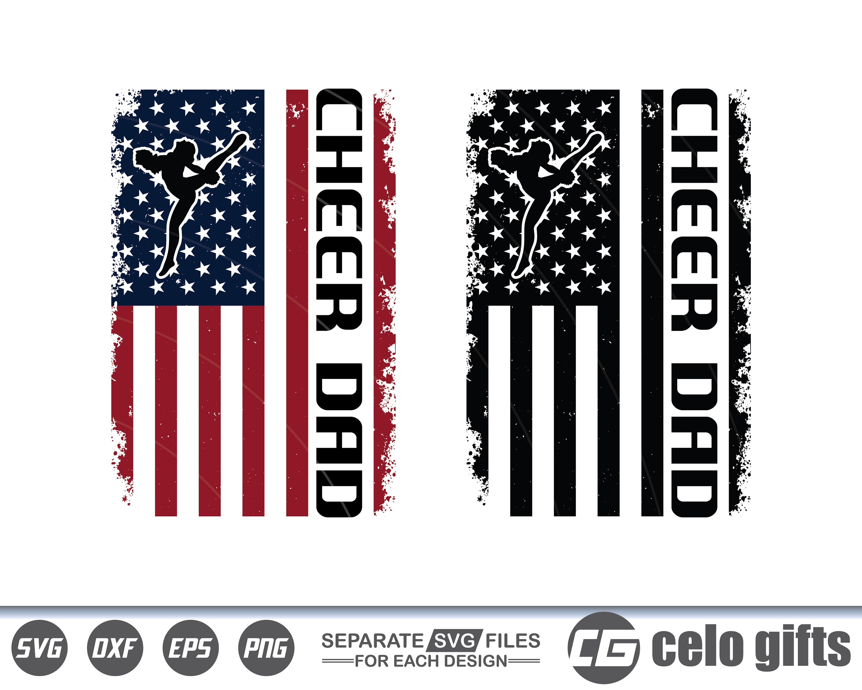 Us-flag-cheer-dad SVG, Us-flag-cheer-dad Vector, Cricut File, Clipart ...