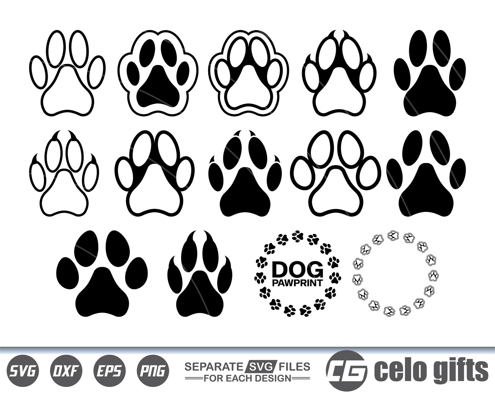 Paw Print SVG, Dog Paw Print SVG, Dog Paw Print Vector, Cricut File ...
