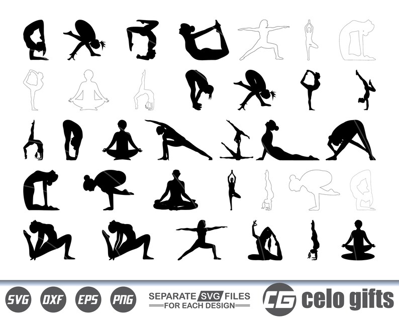 Yoga SVG, Yoga Vector, Cricut File, Clipart, Silhouette, Cuttable ...