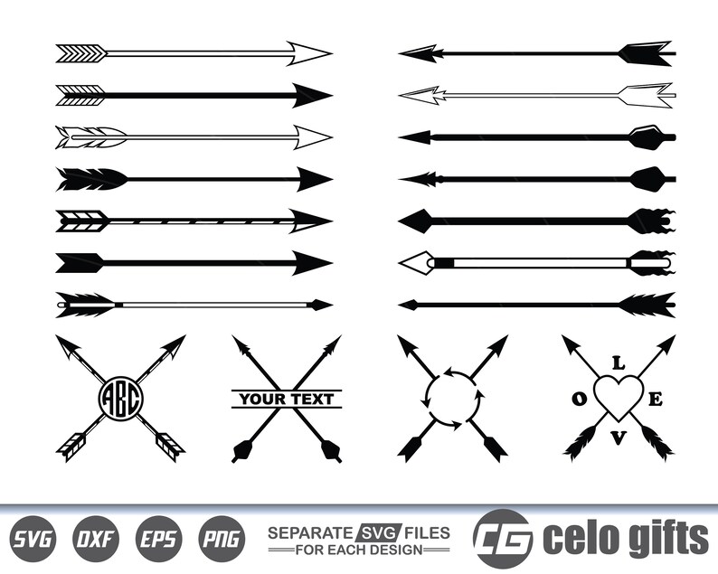 Arrow SVG, Arrow Vector, Cricut File, Clipart, Silhouette, Cuttable ...