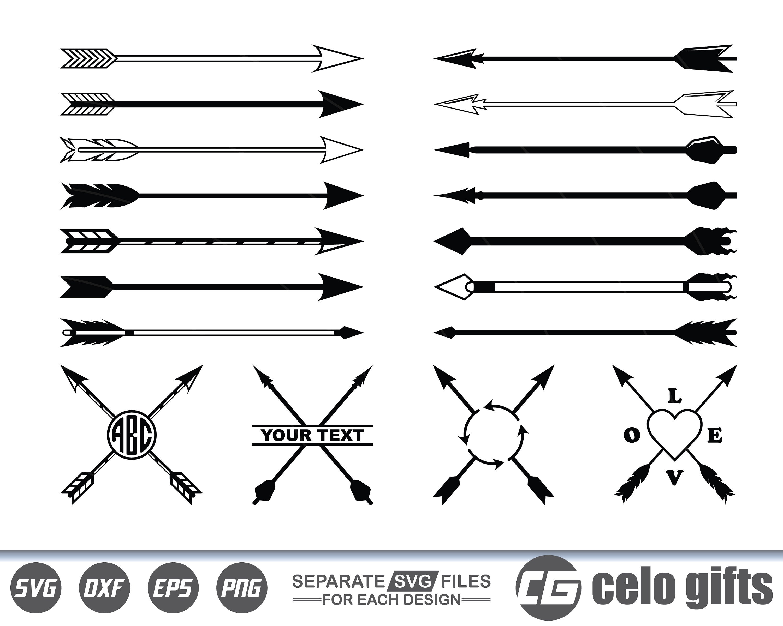 Arrow SVG, Arrow Vector, Cricut File, Clipart, Silhouette, Cuttable ...