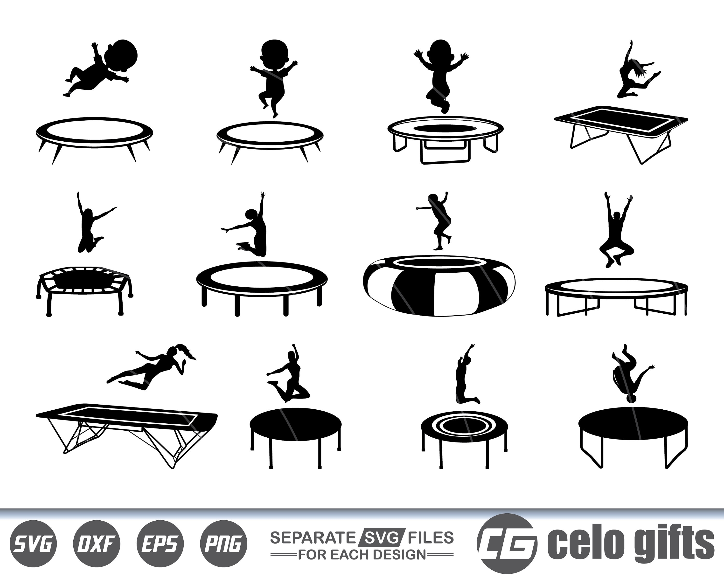 Trampoline Jump SVG, Trampoline Jump Vector, Cricut File, Clipart ...