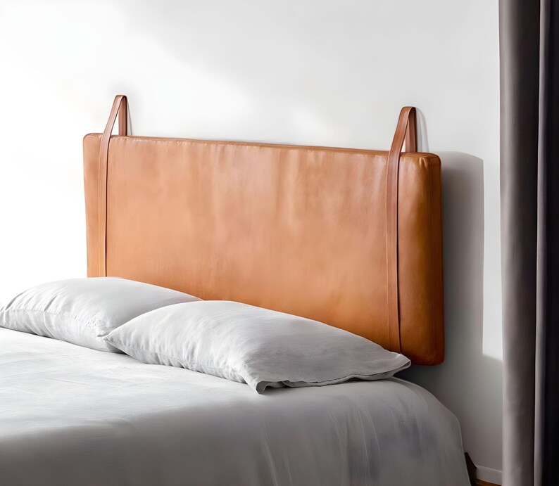 Genuine Leather Tufted Headboard, Modern Upholstered Wall Panel for ...
