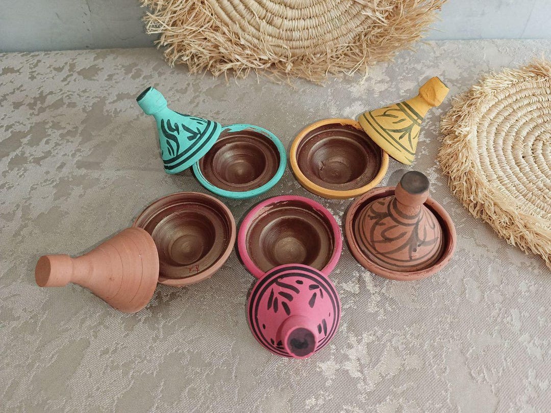Handmade Moroccan Smal Tagine, Clay Pot With Aker Fassi, Berber ...