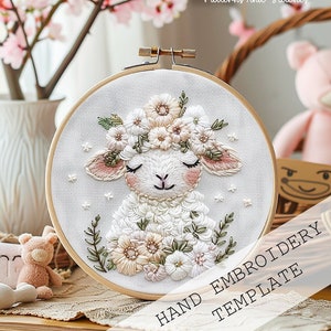 Sheep Hand Embroidery Pattern, Digital Download Embroidery, Animals ...