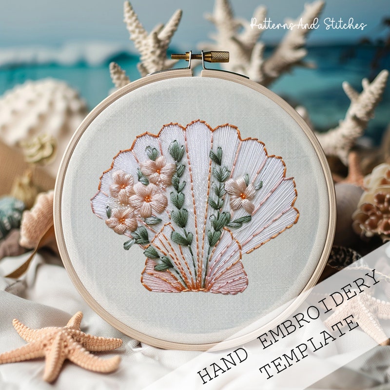 Seashell Embroidery - Etsy
