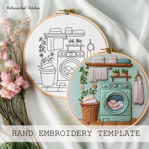 Laundry Room Hand Embroidery Pattern: Clothesline DIY (PDF) - Etsy
