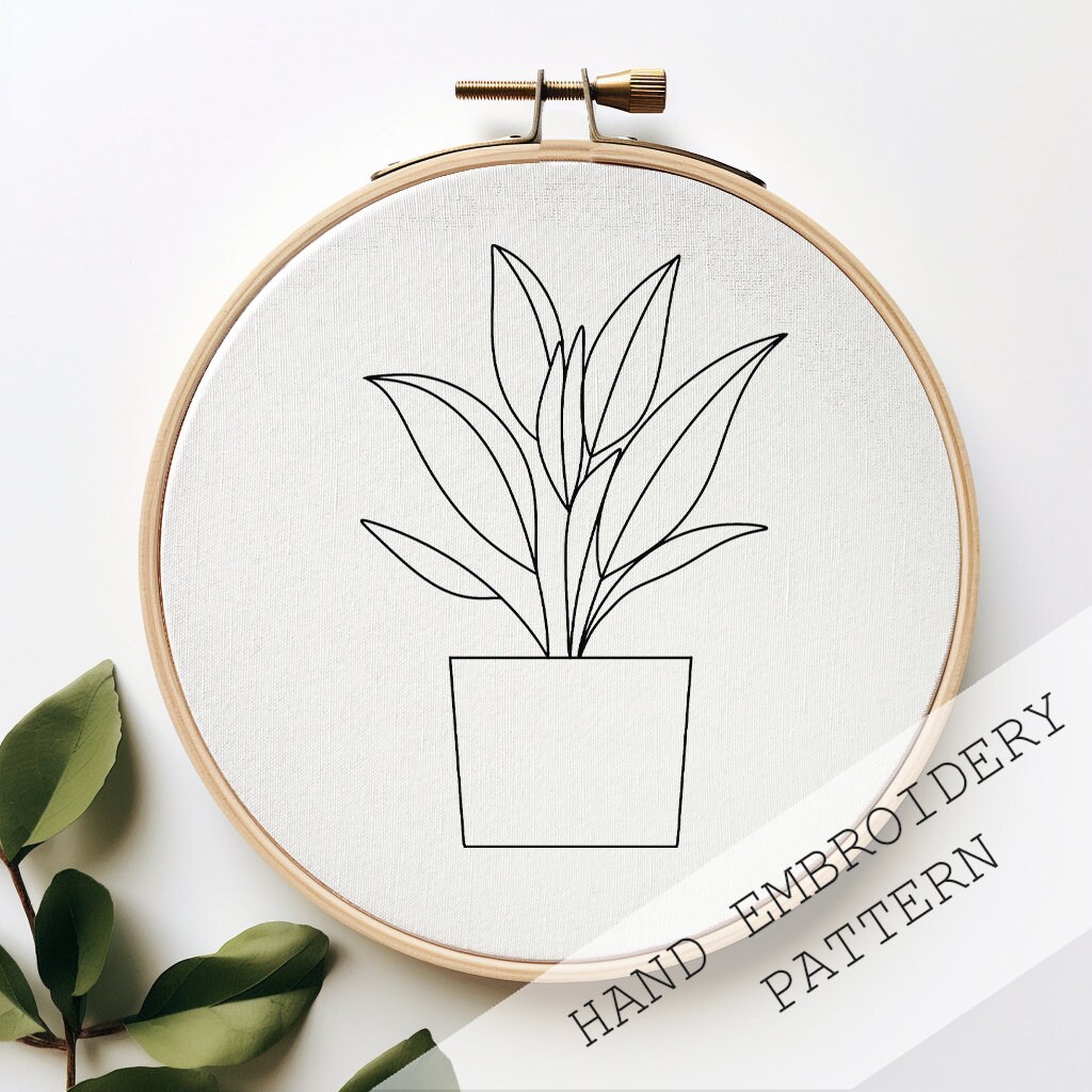 Plant Embroidery Art, PDF Pattern, Hand Embroidery, Botanical ...