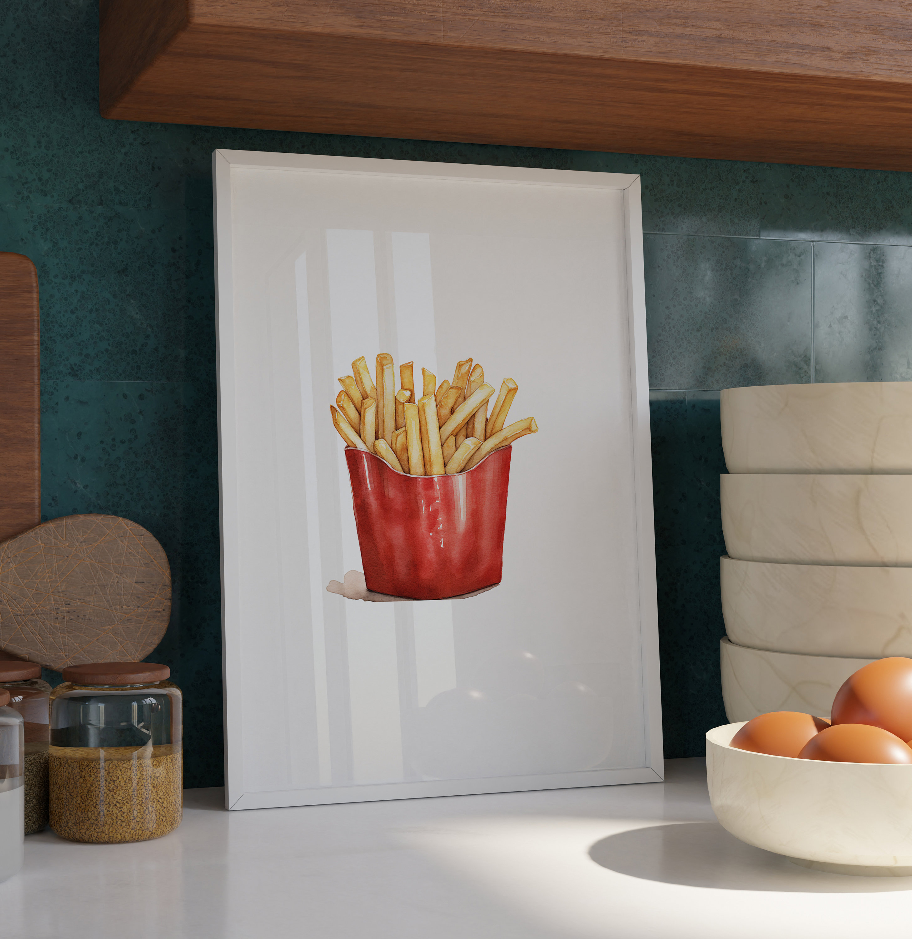 Watercolor Potato Chips Printable Poster, Digital Art, Instant Download ...