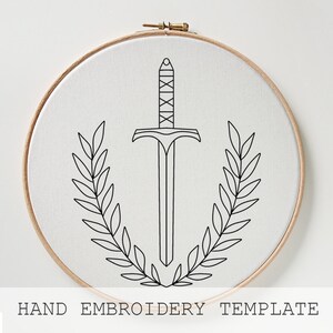 Floral Daggers Embroidery Pattern, Unique Hand Embroidery Pattern ...