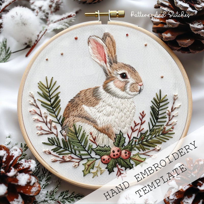 Rabbit Hand Embroidery Pattern - Etsy