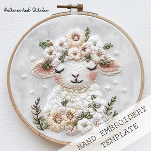 Sheep Hand Embroidery Pattern, Digital Download Embroidery, Animals ...