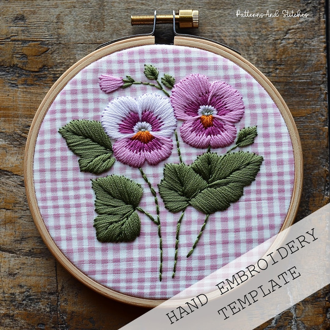 Pansy Embroidery Pattern, Pansies Flowers, Embroidery Design, Pansies ...