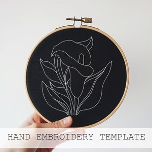 Arum Lily Embroidery Pattern, Instant Download, Beginner Embroidery ...