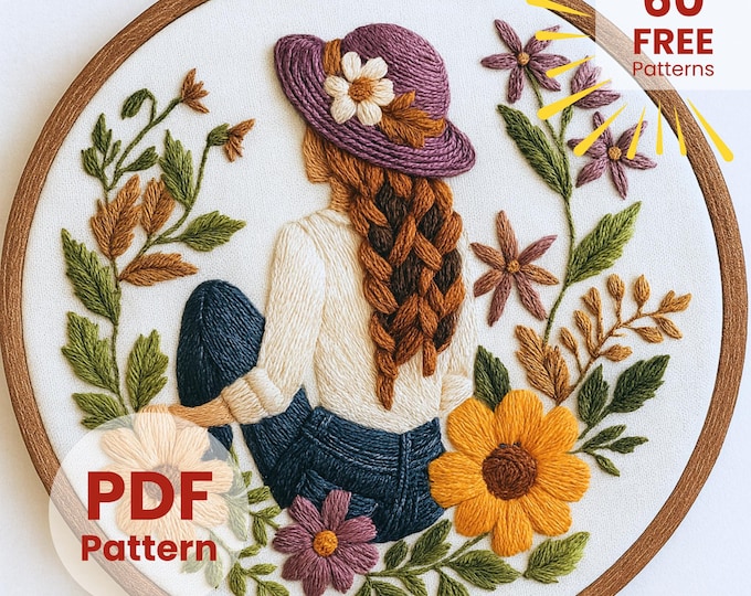 Floral Window Embroidery Pattern: Beginner DIY Design, Printable ...