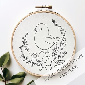 Little Chick Embroidery Pattern, PDF Pattern, Hand Embroidery Design ...