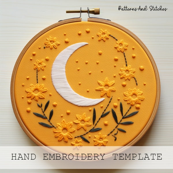 Moon Embroidery - Etsy