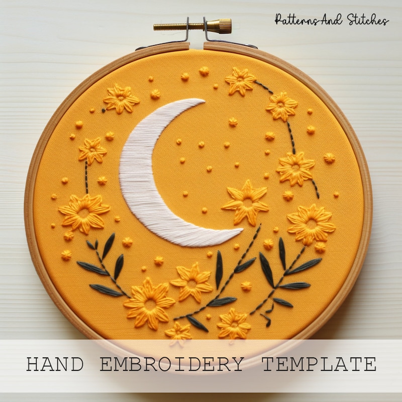 Moon Embroidery - Etsy
