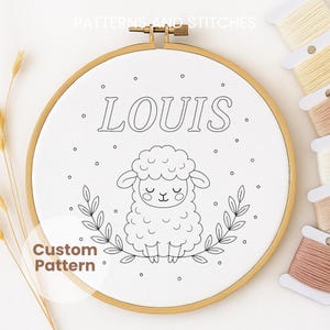 Name Hand Embroidery Pattern, Neutral Baby Name Sign, Baby Name ...