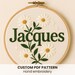 Custom Floral Name Embroidery Pattern: Nursery Decor (PDF Downloadable ...