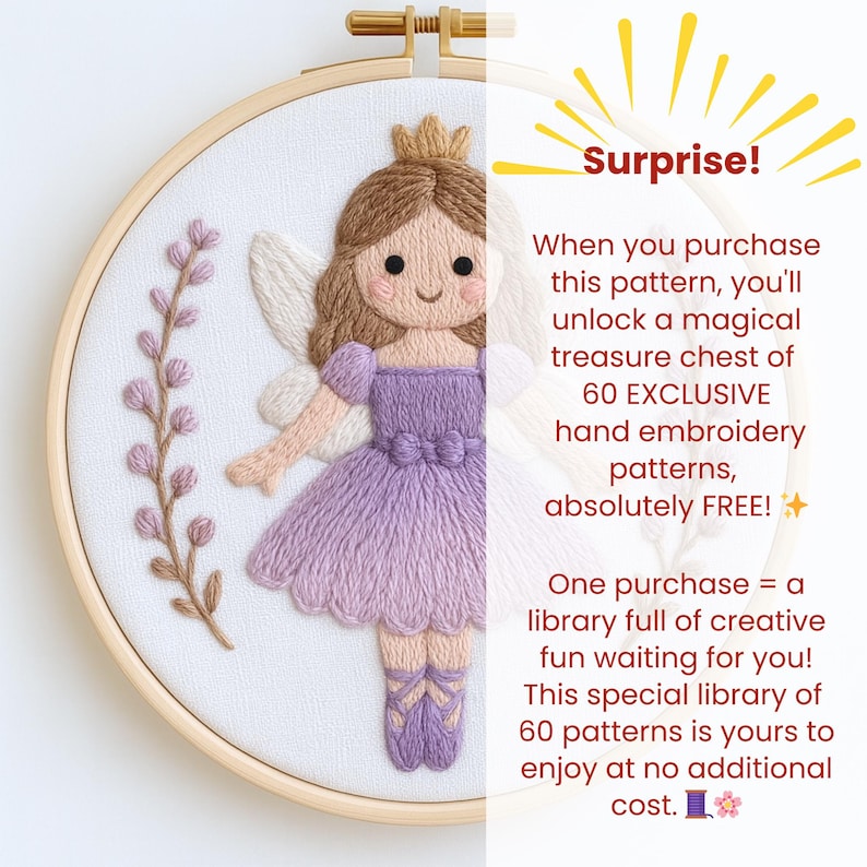 Sugar Plum Fairy Embroidery Pattern, Nutcracker Ballet Hoop Art, Craft ...