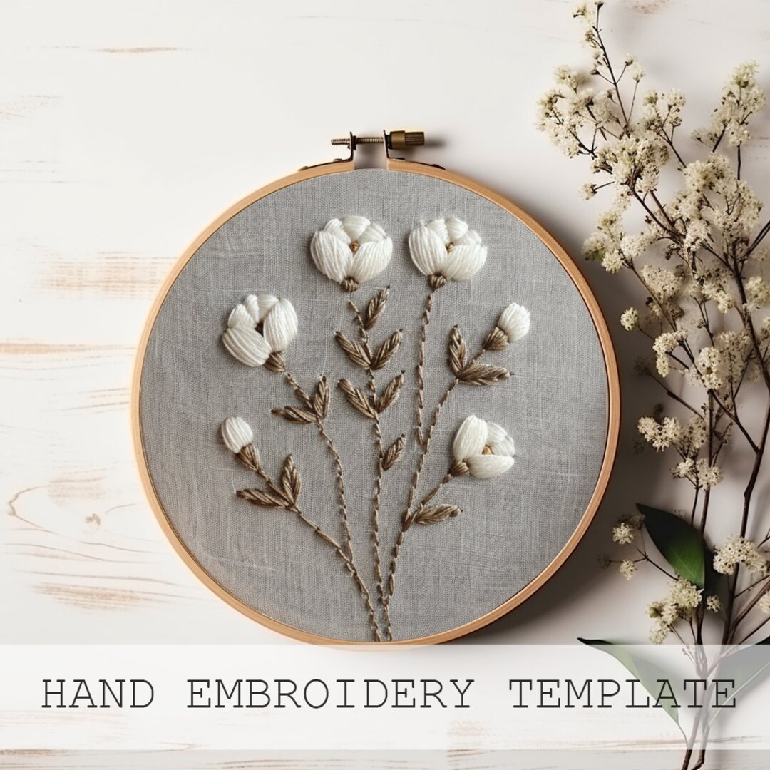 GOLDEN FLOWER Embroidery Pattern, Embroidery Hoop Art, Hand Embroidery ...