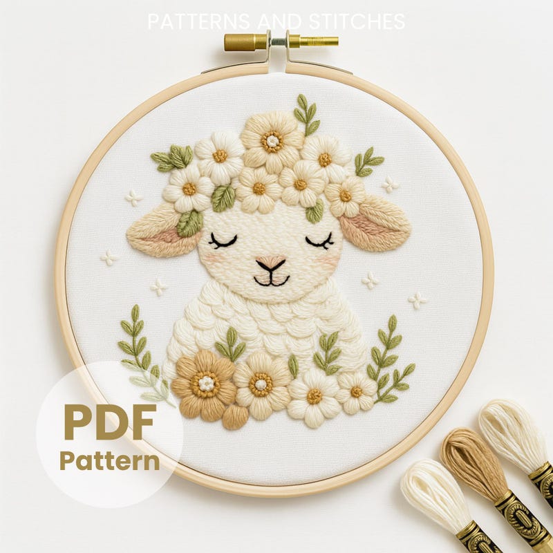 Sheep Embroidery - Etsy