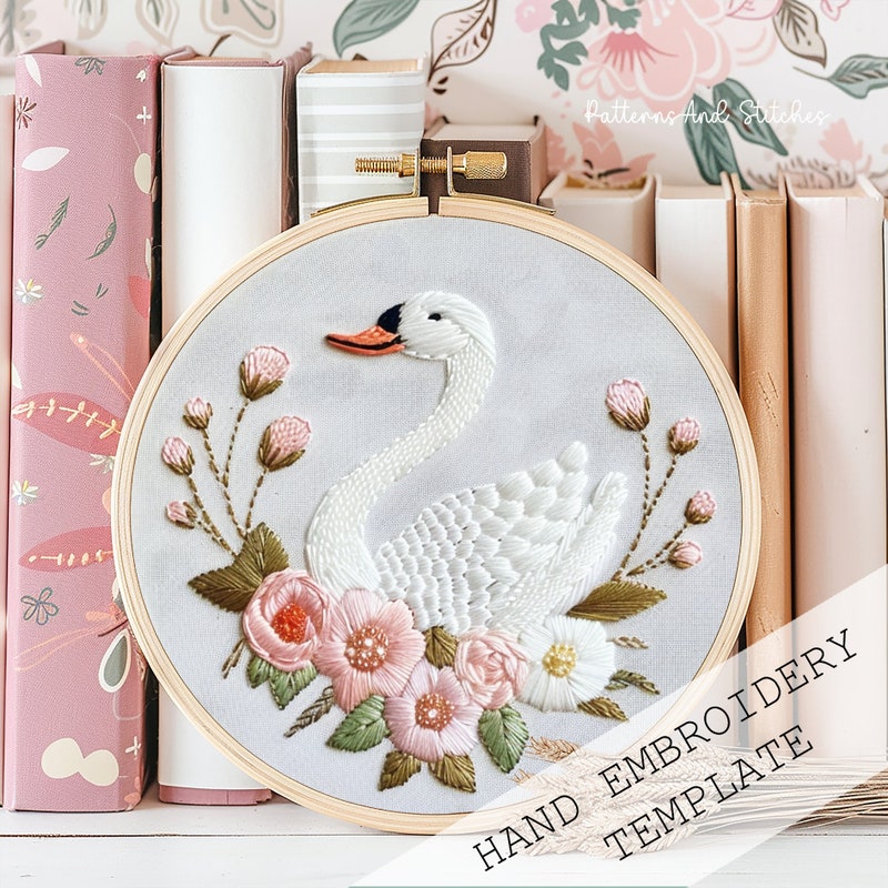 Swan Embroidery - Etsy