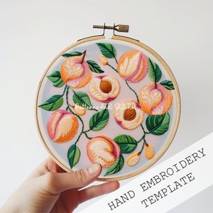 Just Peachy Embroidery, the Fruit Always Ripe Embroidery Art, Digital ...