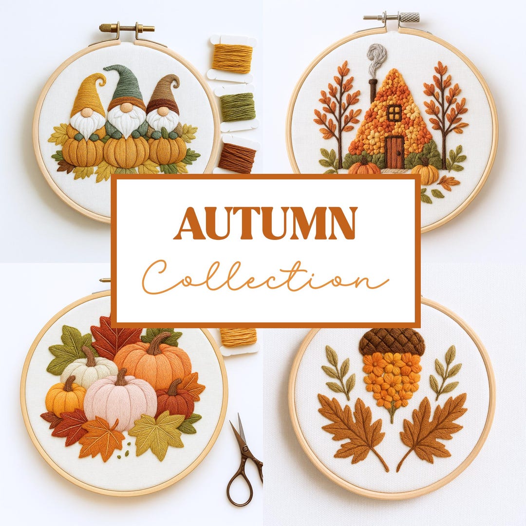 Autumn Hand Embroidery Patterns, All Sizes, Beginner's Guide, Sewing ...