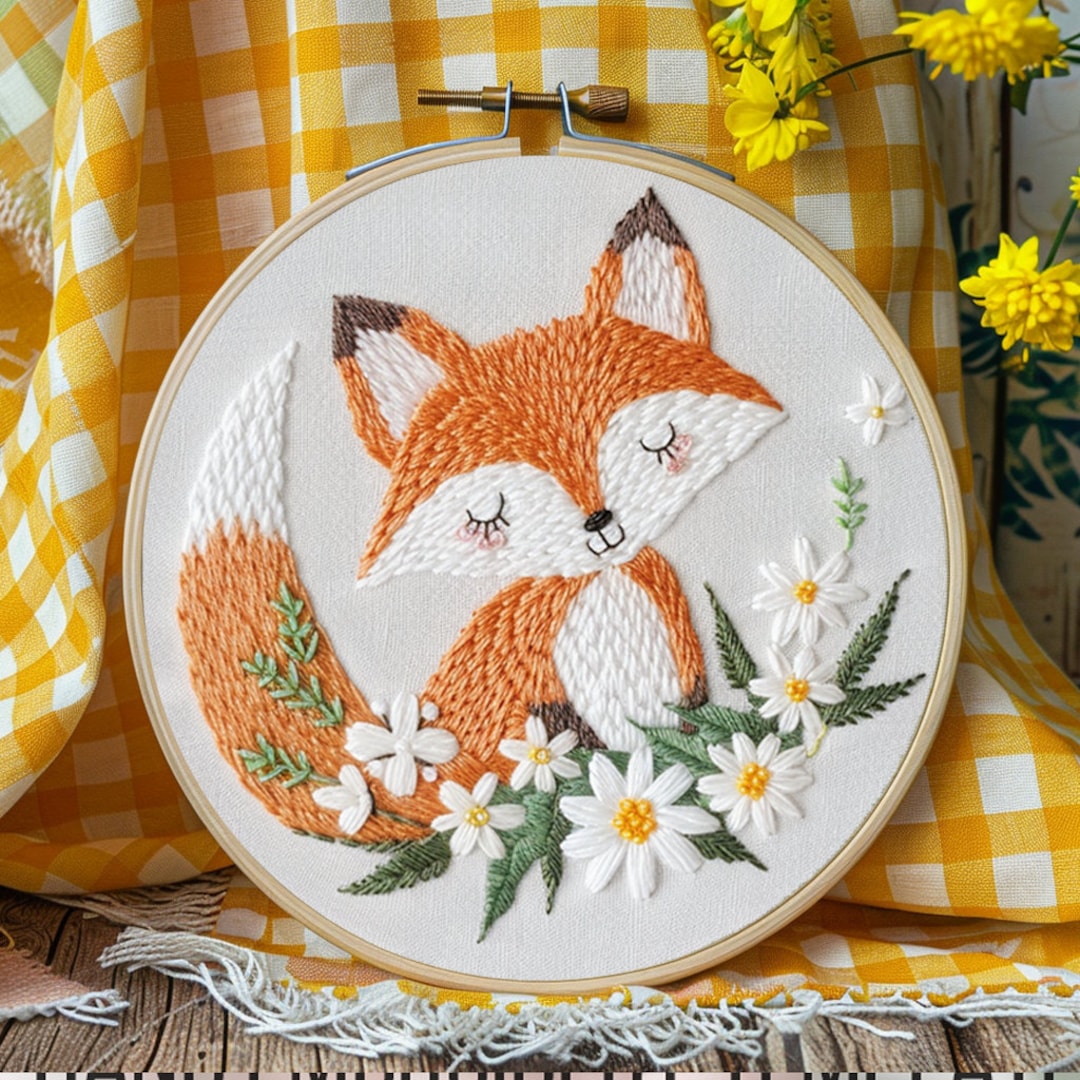 Fox Hand Embroidery Template, Fox Pattern, Hand Embroidery Pattern ...