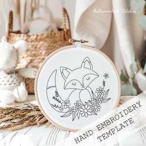 Fox Hand Embroidery Template, Fox Pattern, Hand Embroidery Pattern ...