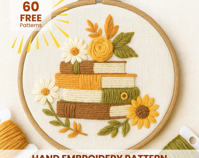Reading Embroidery Patterns, Book Lover Embroidery Bundle, Reading ...