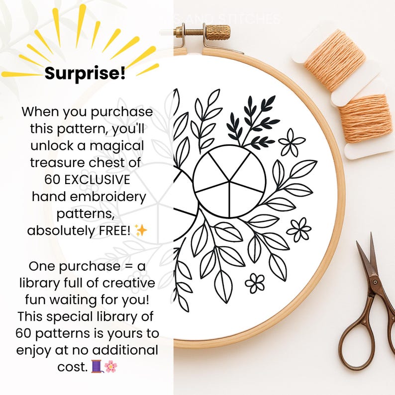 Floral Bouquet Embroidery Pattern: 6 Sizes, Beginner Friendly Modern ...