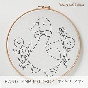 Goose Hand Embroidery Pattern: DIY Wildlife Design, Hoop Art (PDF ...